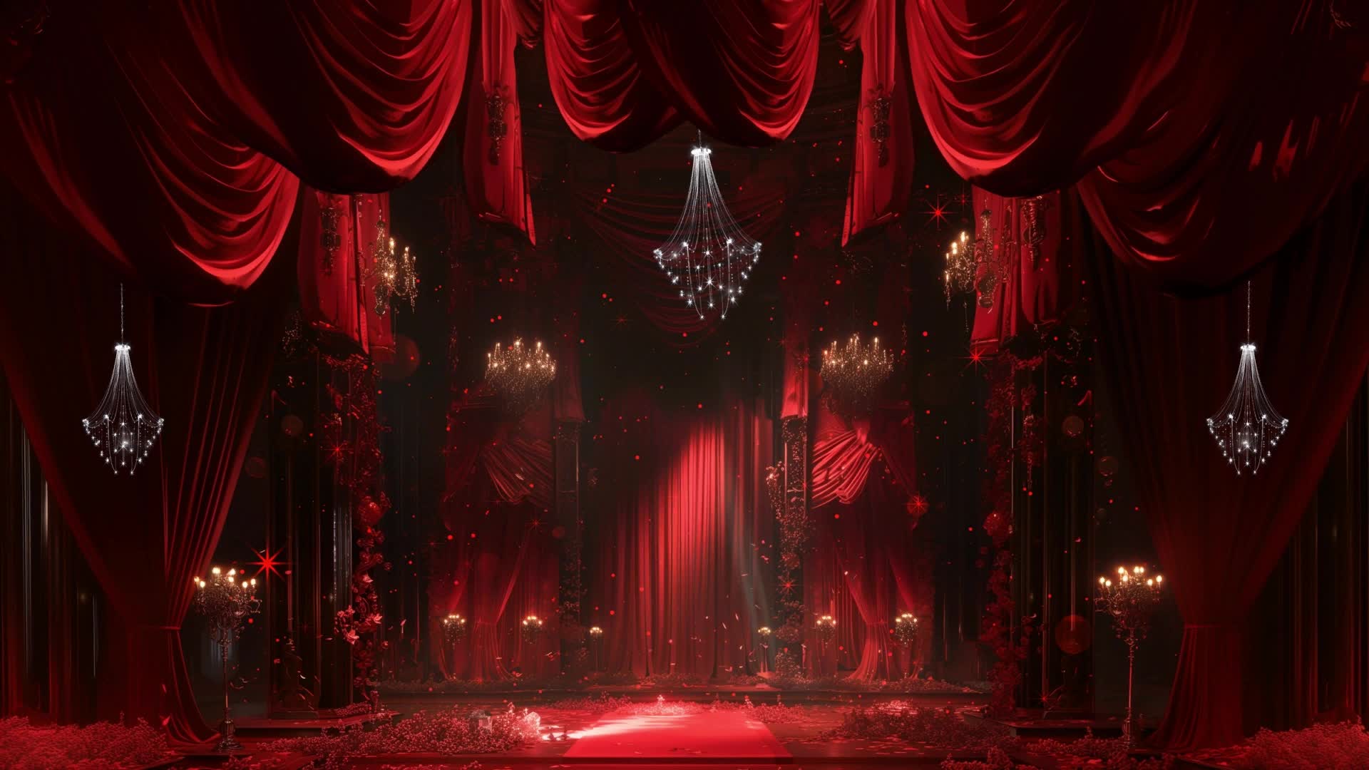 339394 中式 传统 美学 红色 殿堂 礼堂 素材 背景 VJ背景 舞台（此素材仅供学习参考 禁止商用）